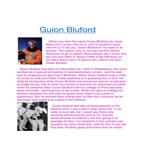 Guion Bluford by Hailey | PDF