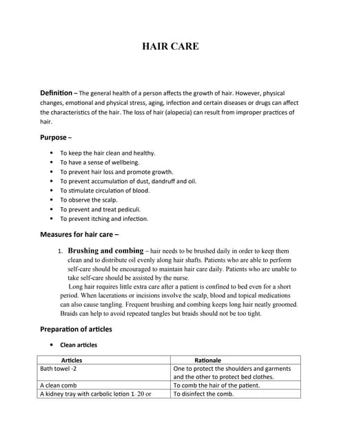 SHAMPOOING A PATIENT’S HAIR IN BED.pptx | Hair Care | Beauty