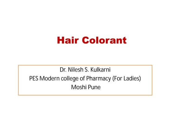 The effects of different colouring products on the | PPTX | Hair Care ...