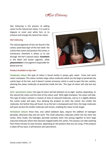 The effects of different colouring products on the | PPTX | Hair Care ...