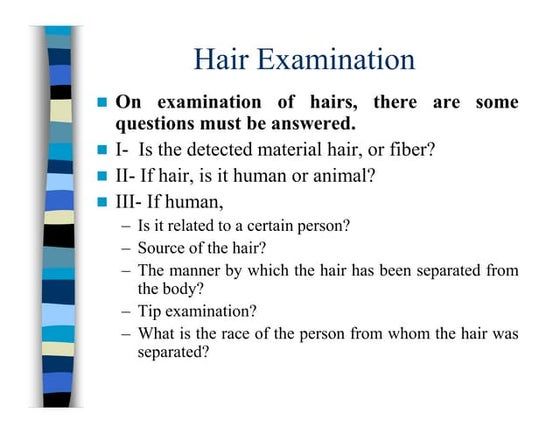 Hair as a forensic evidence | PPT