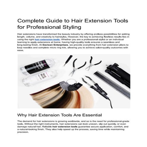 Hair Extension Tools for Professional Styling | PDF