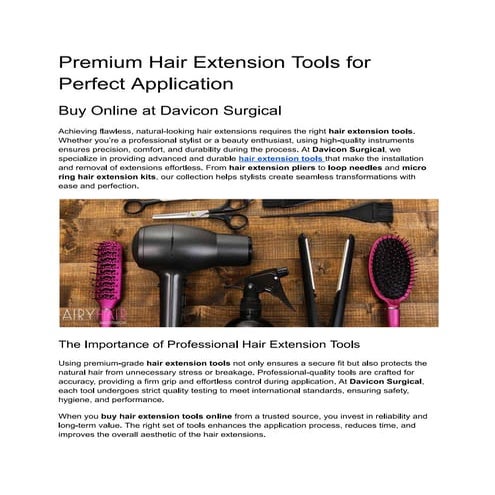 Premium Hair Extension Tools | Get Instant | PDF