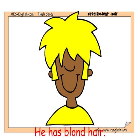 Hairstyles Descriptions ESL for Kids Learning | PPT