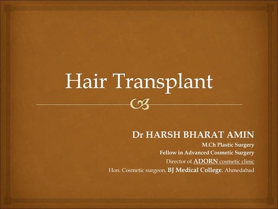 Hair transplant-ppt | PPTX | Shaving | Personal Care