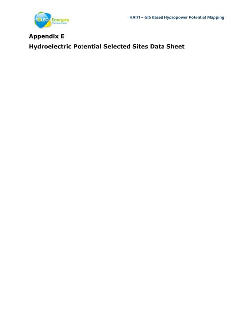 Haiti Hydroelectric Potential - Panel 4 of 7 | PDF