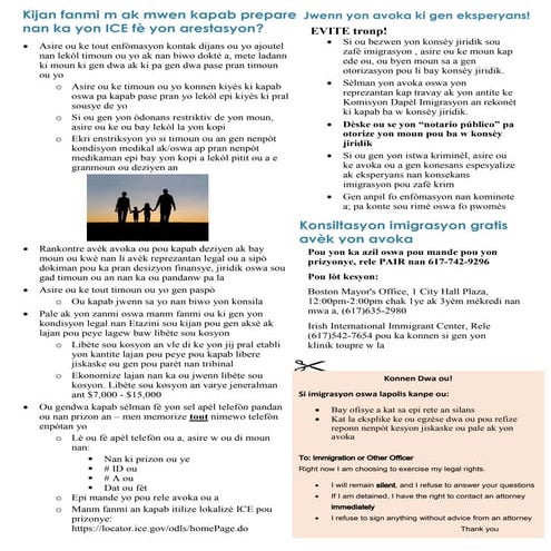Know Your Rights Handout (Haitian) | PDF