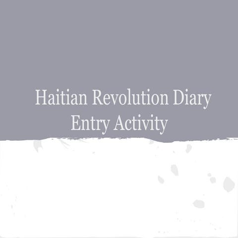 Haitian rev diary activity | PDF