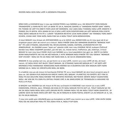 Rezon Nou Gen Sou LatÈ A Konnen Poukisa Pdf