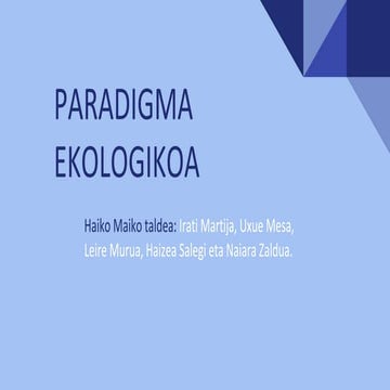PARADIGMA EKOLOGIKOA ESKEMA | PDF