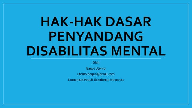 Pembangunan Inklusif Disabilitas by Bappenas | PPT
