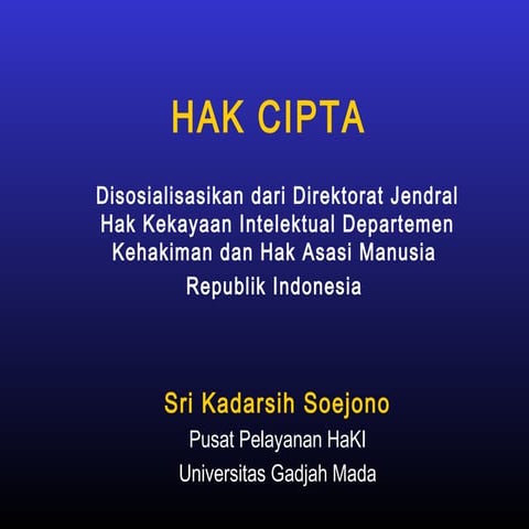Hukum Hak Cipta di In | PPT