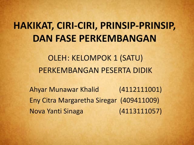 Prinsip perkembangan menurut hurlock | DOCX