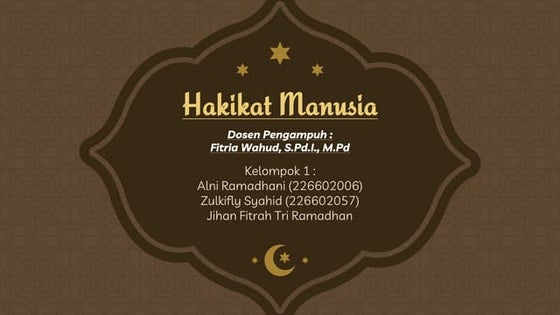 hakikat manusia dalam pandangan islam | PPT
