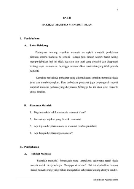 hakikat manusia dalam pandangan islam | PPTX