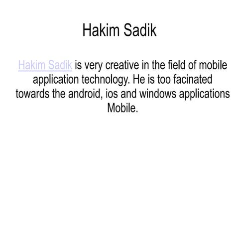 Hakim sadik | PPT