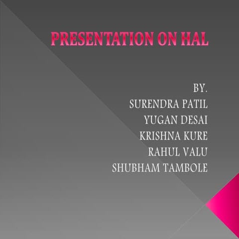 HAL company presentation | PPTX