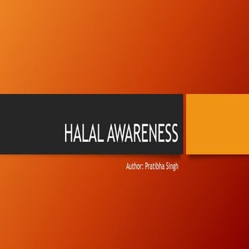 Halal awareness ppt slideshare | PPTX