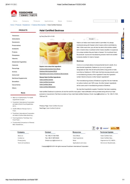Halal certified maltodextrin | PDF