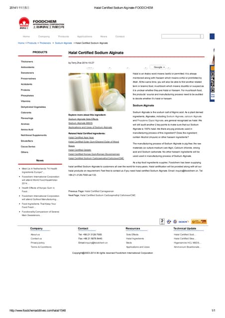 Halal Certified Potassium Sorbate Pdf