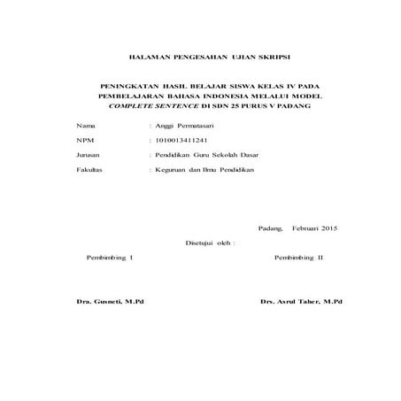 Halaman pengesahan skripsi ubh | DOCX