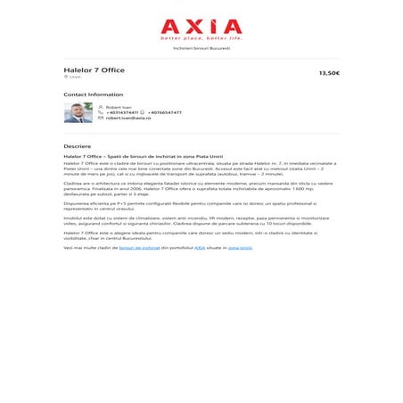 Halelor 7 Office – Birouri moderne in centrul Bucurestiului | PDF