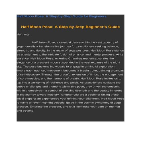 Half Moon Pose_ A Step-by-Step Guide for Beginners.pdf | Astrology ...