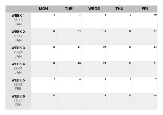 Half Term Calendar - 14th Feb | PPT