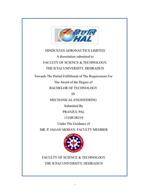 HAL Aircraft Division Bangalore | PPTX | Defense Industry | Industries