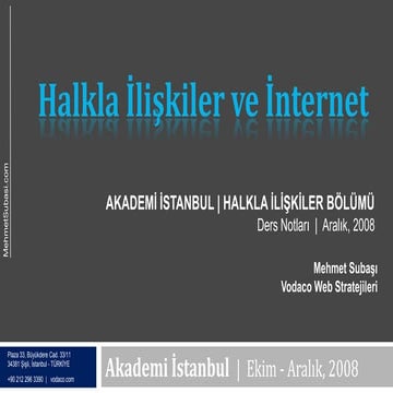 Halkla Iliskiler Ve Internet Ders Notlari | PDF | Internet | Computing