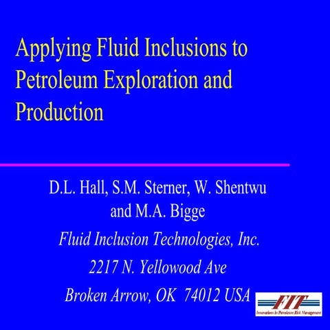 Fluid Inclusion Application in Petroleum E&P | PDF