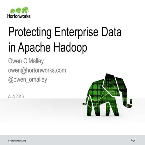 Protecting Enterprise Data In Apache Hadoop Ppt 