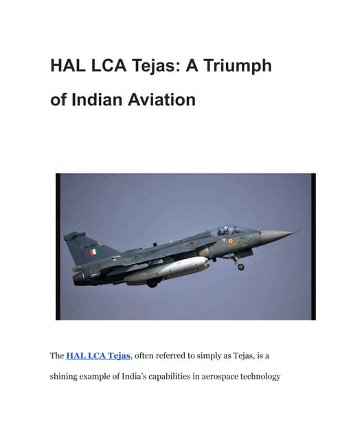 Tejas light combat aircraft | PPT