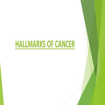 Hallmarks of cancer | PPTX