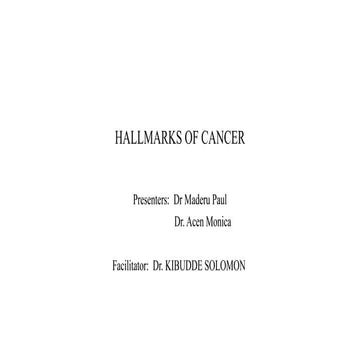 Hallmarks of cancer | PPTX