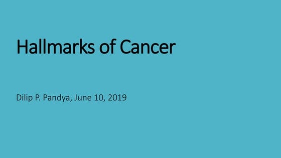 Hallmarks of cancer | PPTX | Cancer | Diseases and Conditions