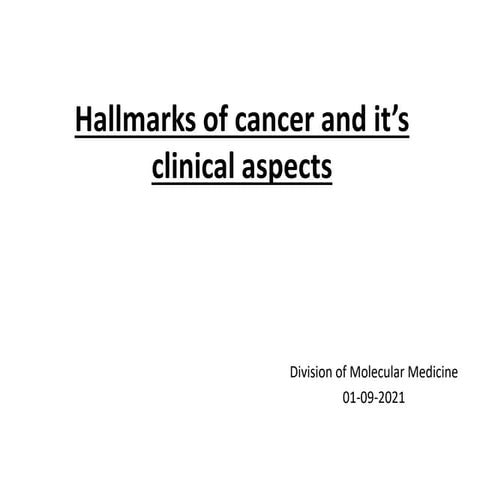 Hallmarks of cancer | PPTX
