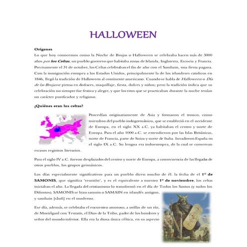 La historia y origen de halloween | DOCX