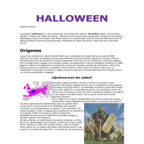 La historia y origen de halloween | DOCX