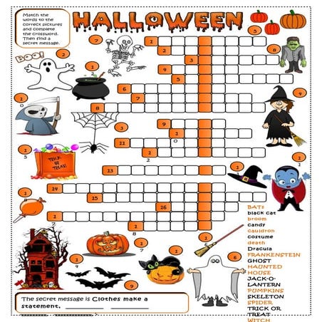 Halloween crossword-crosswords-fun-activities-games 32442 | PDF
