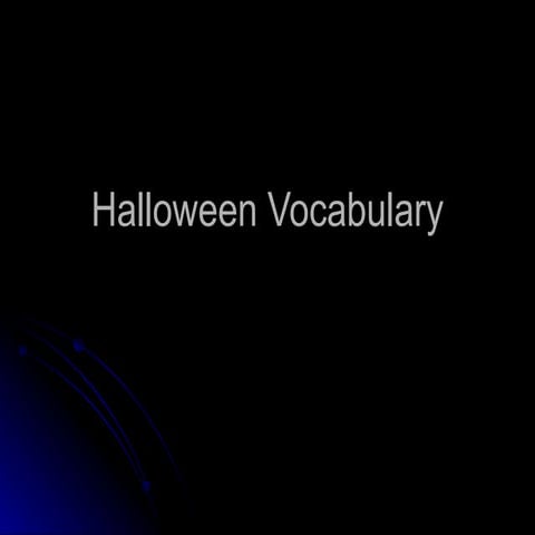 Halloween Vocabulary | PPT