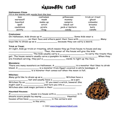 Halloween Power Point for ESL Students | PPSX