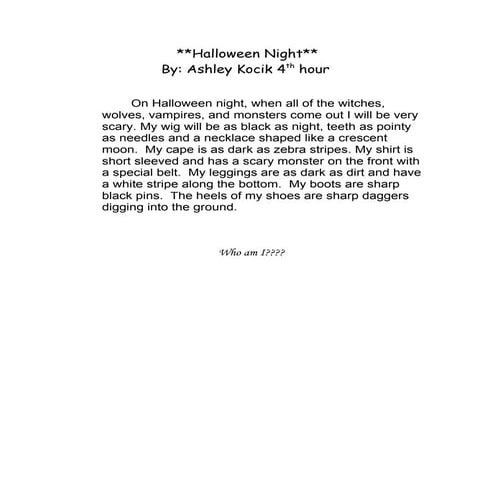 Halloween night | PDF