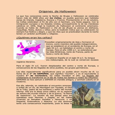La historia y origen de halloween | DOCX