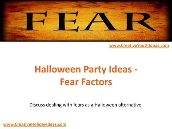 Object Lesson: Fear Factors | PPTX | National & Civic Holidays | Holidays