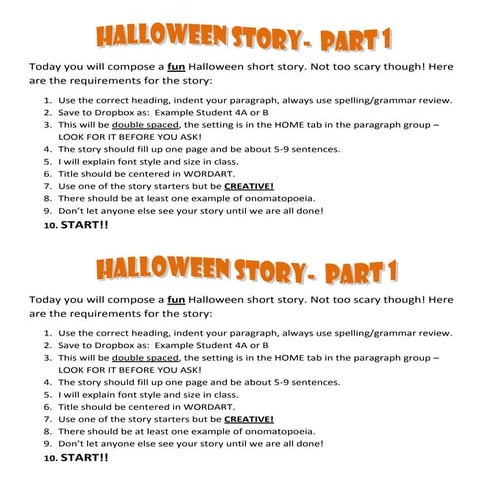 Halloween story instructions | PDF