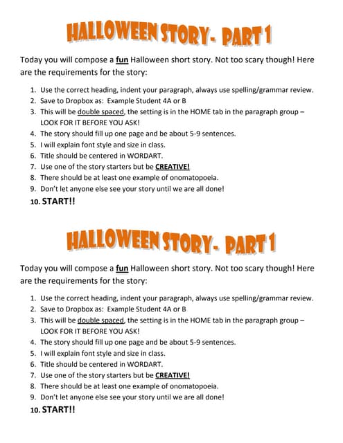 Halloween story example | DOCX | Desserts and Baking | Food & Drink