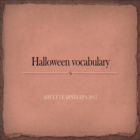 Halloween vocabulary 2015 | PPT