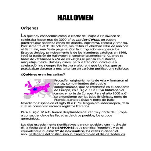 La historia y origen de halloween | DOCX