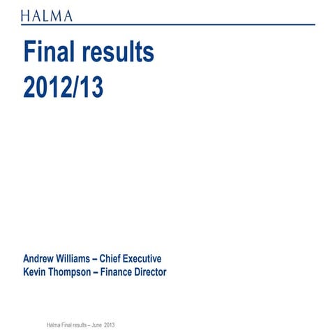Halma 2012/13 Final Results | PDF